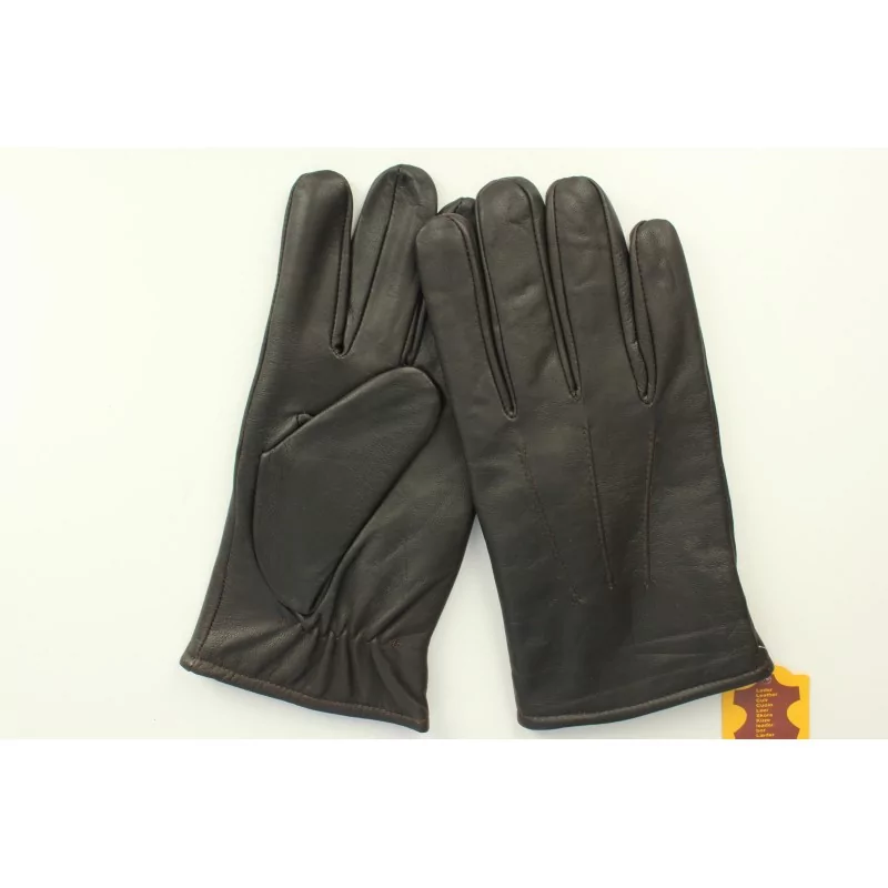 Gants en cuir d'hiver pour homme de couleur noire - Ganterie Laura